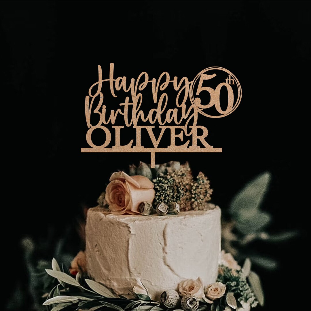 Personalized Birthday Cake Topper: Custom Name & Age, MDF Wood - Etsy