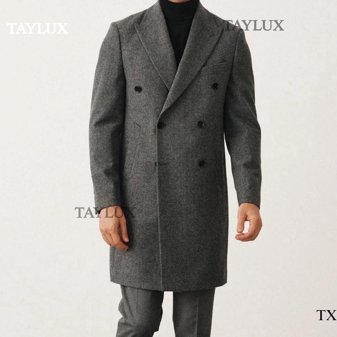 Men's Grey Overcoat for Men's Winter Overcoat for Men, Christmas Gift ...