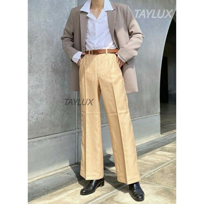 Taylux Men’s Flared Pants – Retro 70s Wide Leg Trousers – Vintage Style ...