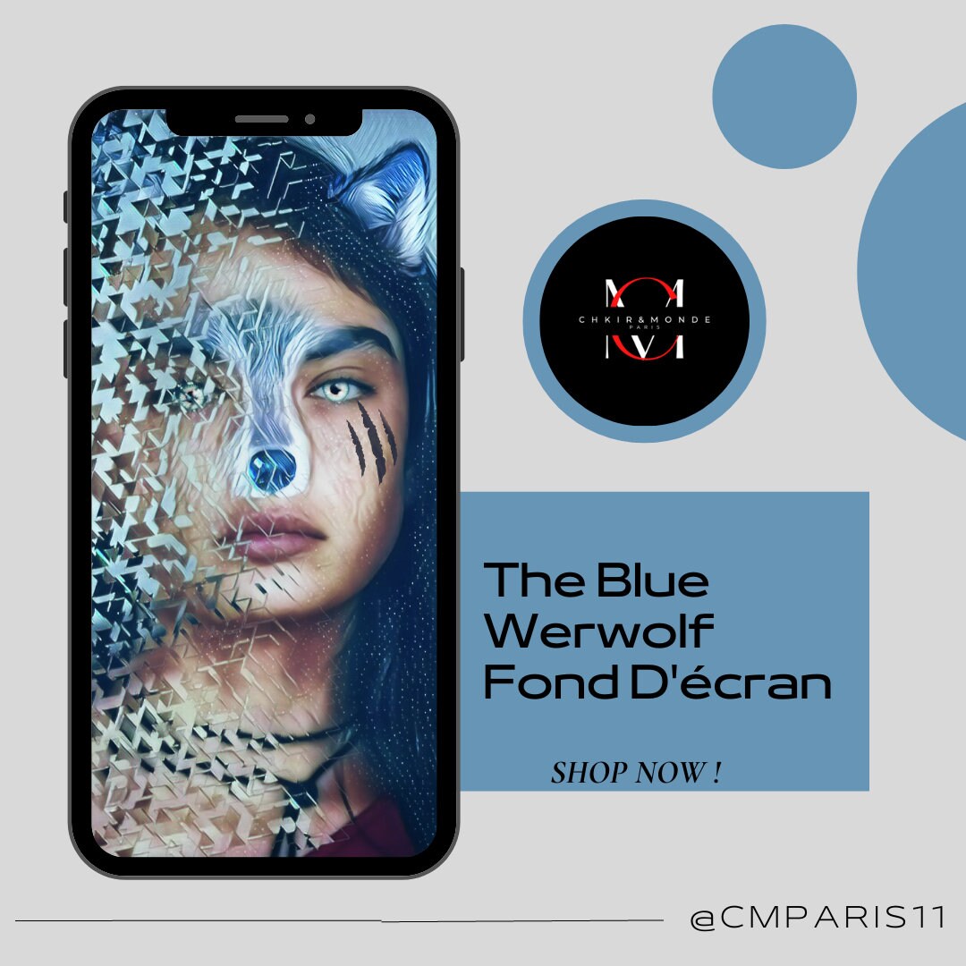 The Blue Werewolf Girl Wallpaper Background - Etsy