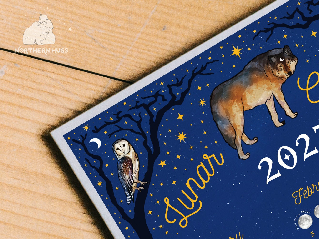 Printable Lunar Calendar 2023 Illustrated Moon Calendar 2023 Moon ...