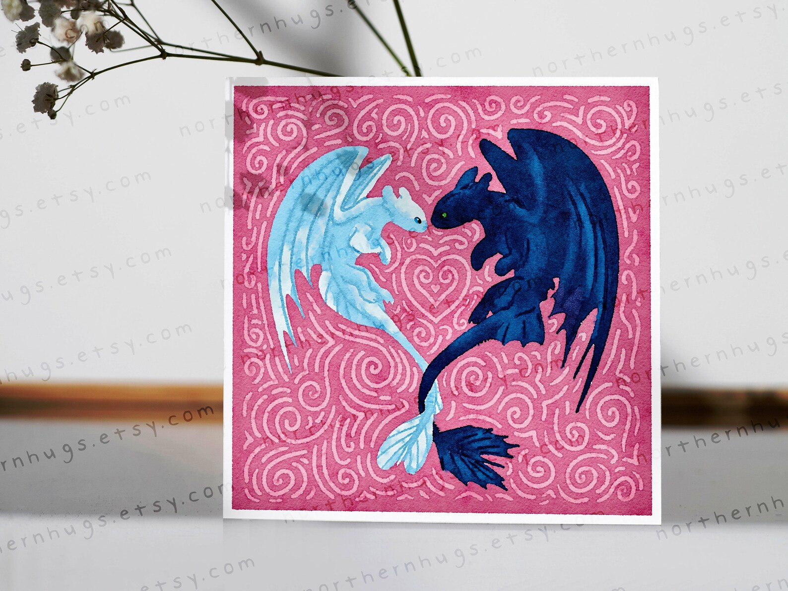 How to Train Your Dragon Mini Print Postcard Greeting Card Valentines ...