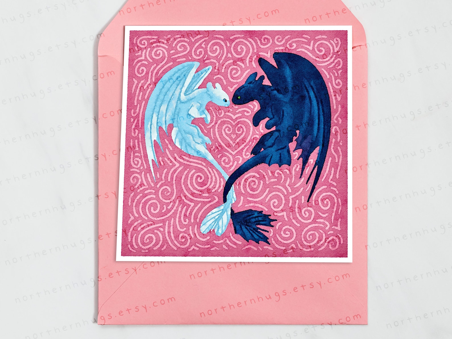 How to Train Your Dragon Mini Print Postcard Greeting Card Valentines ...