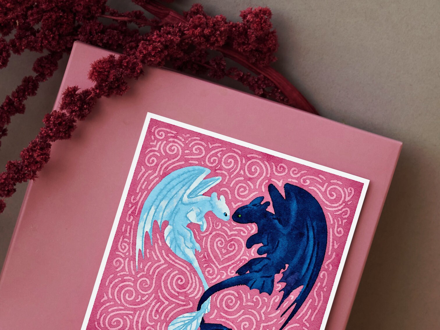 How to Train Your Dragon Mini Print Postcard Greeting Card Valentines ...