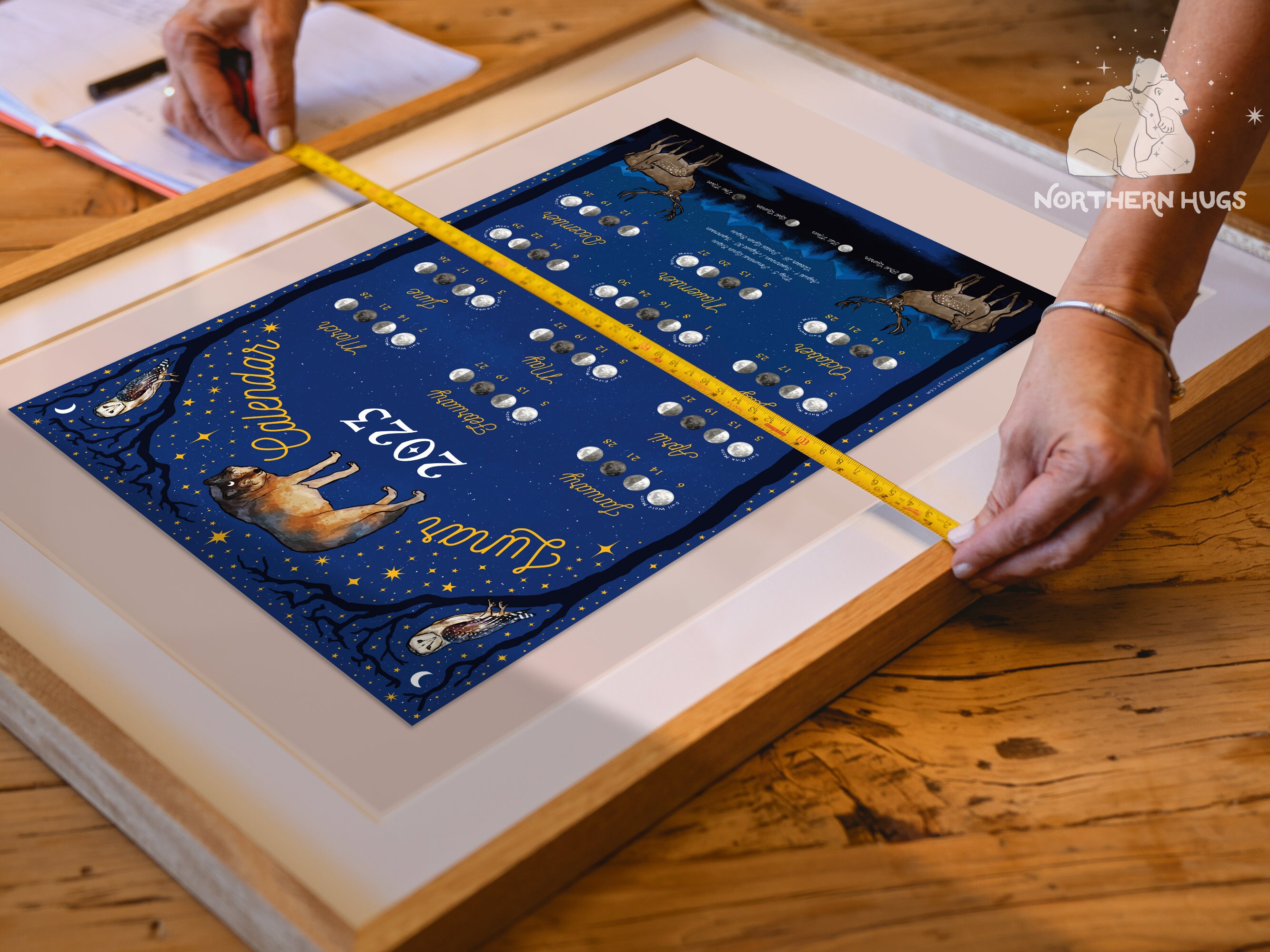 Printable Lunar Calendar 2023 Illustrated Moon Calendar 2023 Moon ...