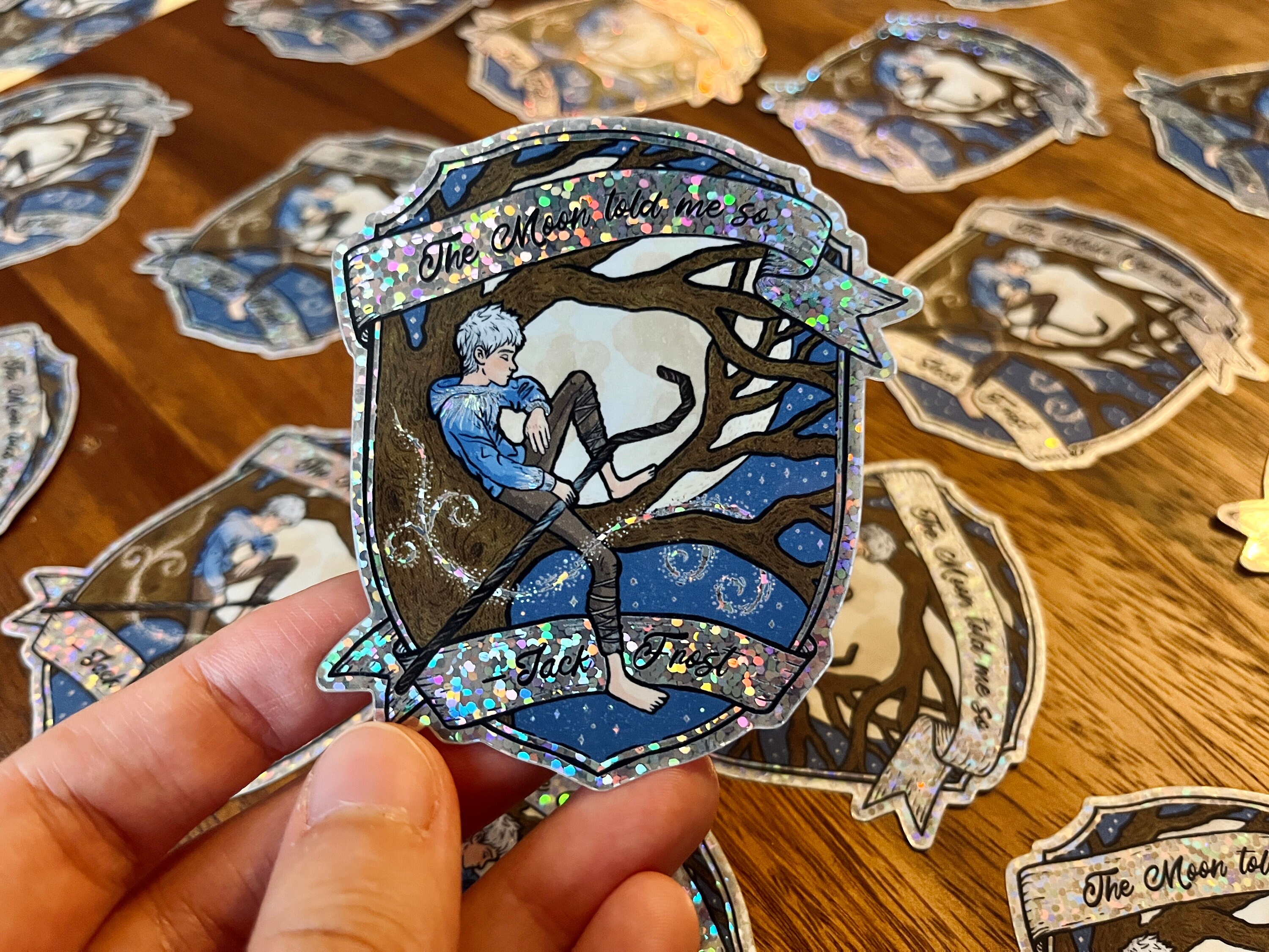 Jack Frost Glitter Holographic Sticker Cute Sticker Glitter Sticker ...