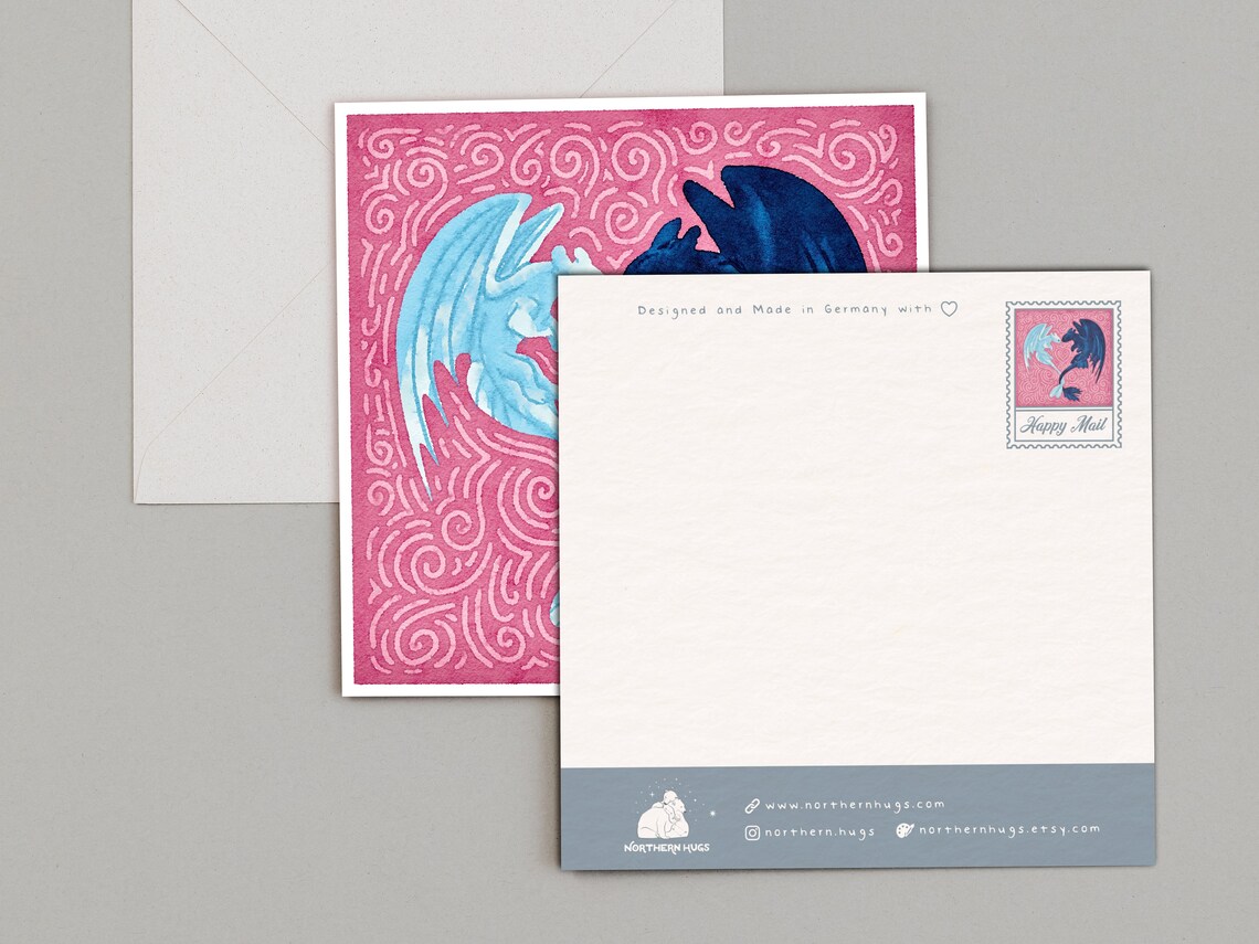 How to Train Your Dragon Mini Print Postcard Greeting Card Valentines ...