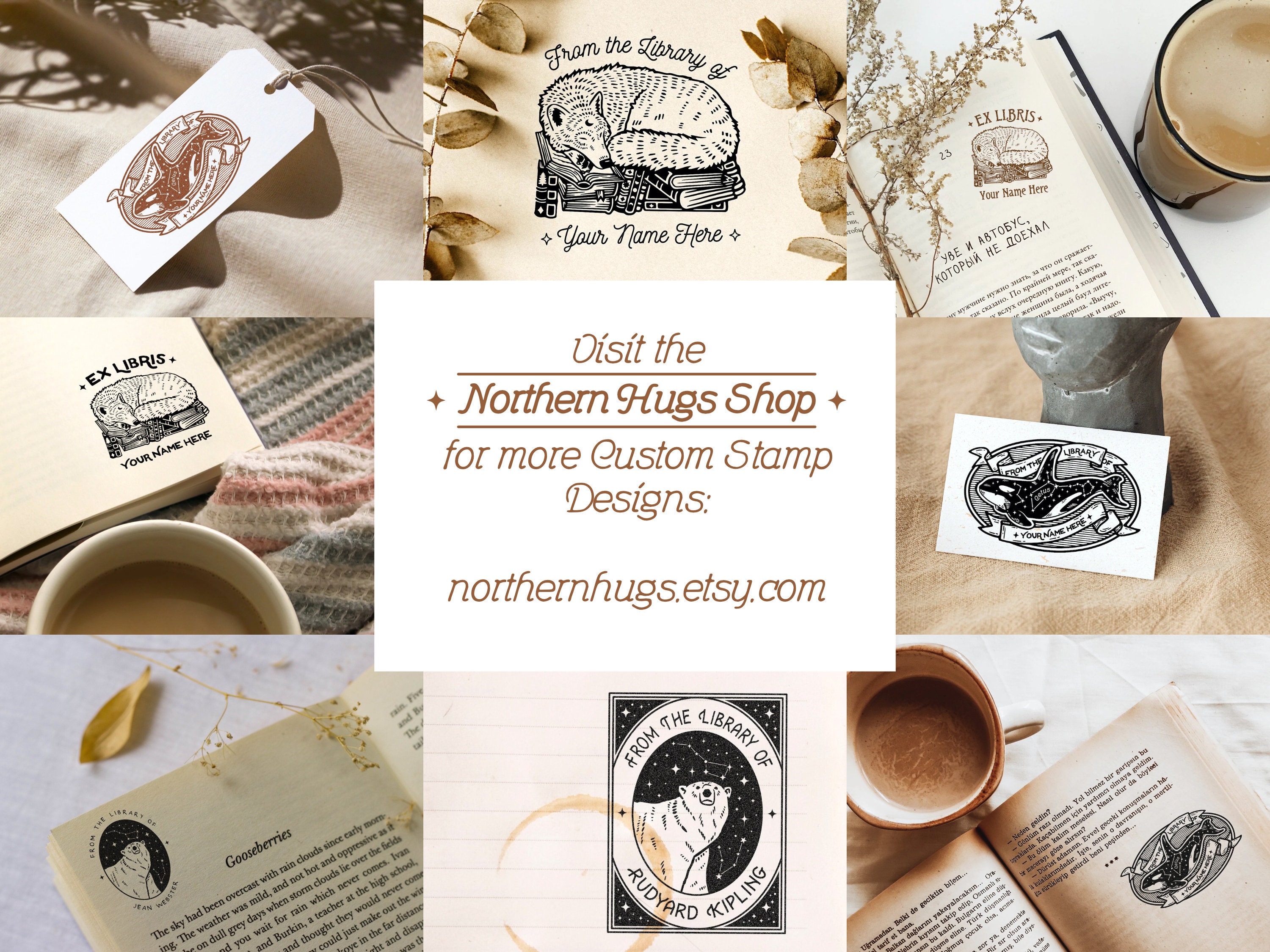 Custom Book Stamp EX LIBRIS Stamp Polar Bear Gift for Book - Etsy