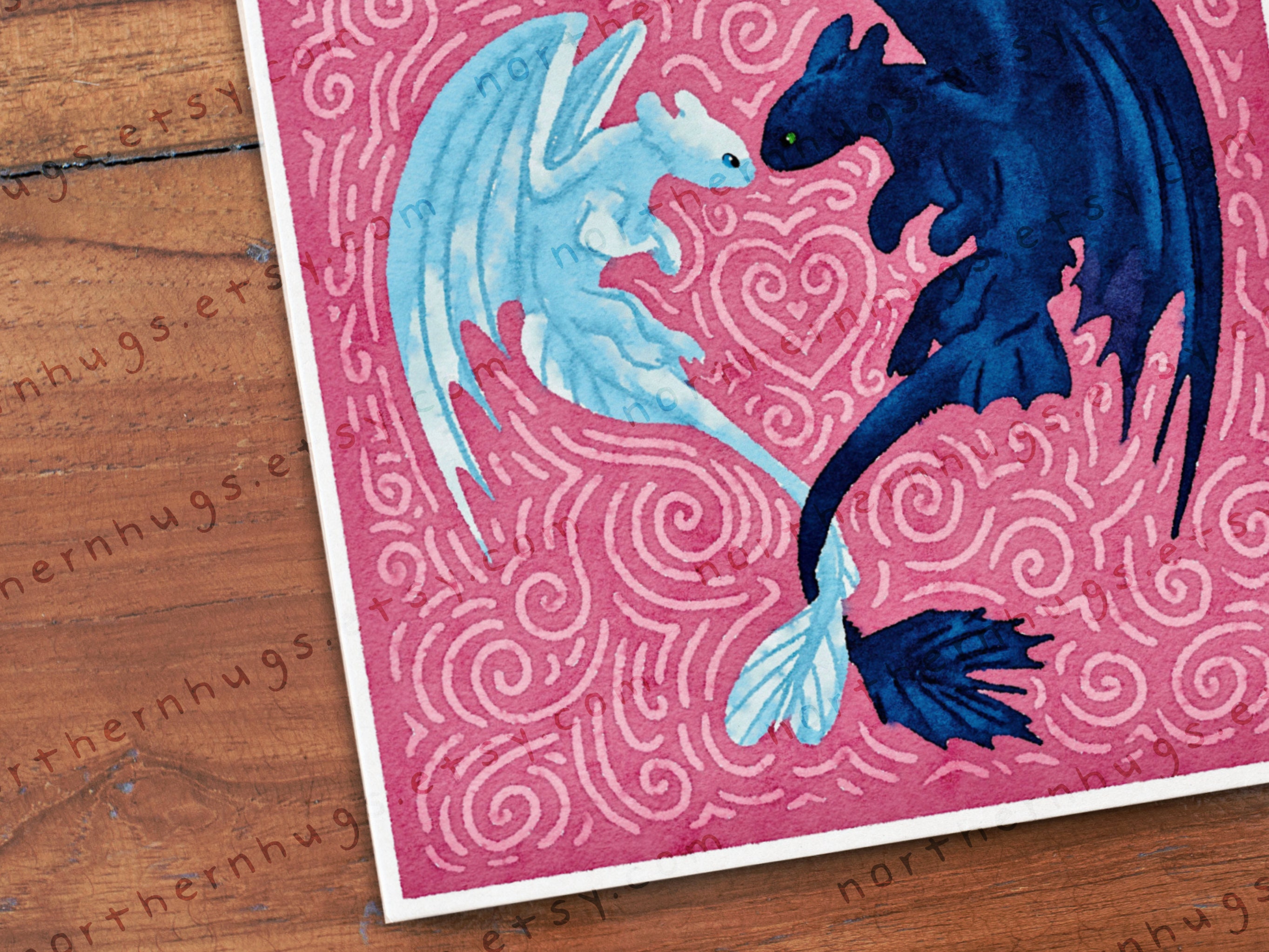 How to Train Your Dragon Mini Print Postcard Greeting Card Valentines ...