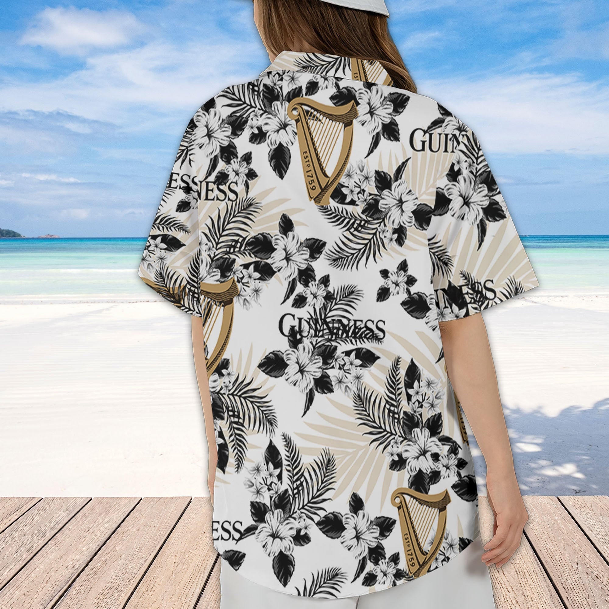Guinness Hawaiian Flowers Pattern Shirt, Hawaiian beer lover Shirt ...