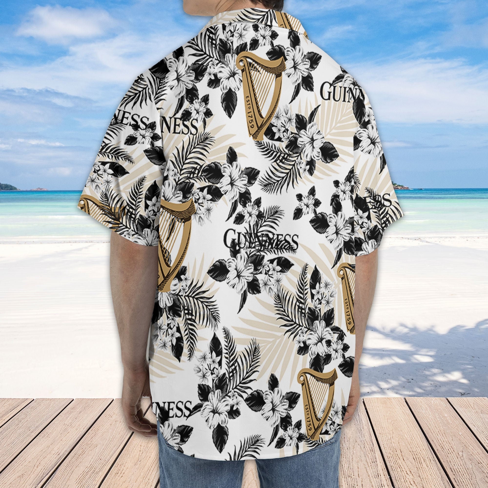 Guinness Hawaiian Flowers Pattern Shirt, Hawaiian beer lover Shirt ...