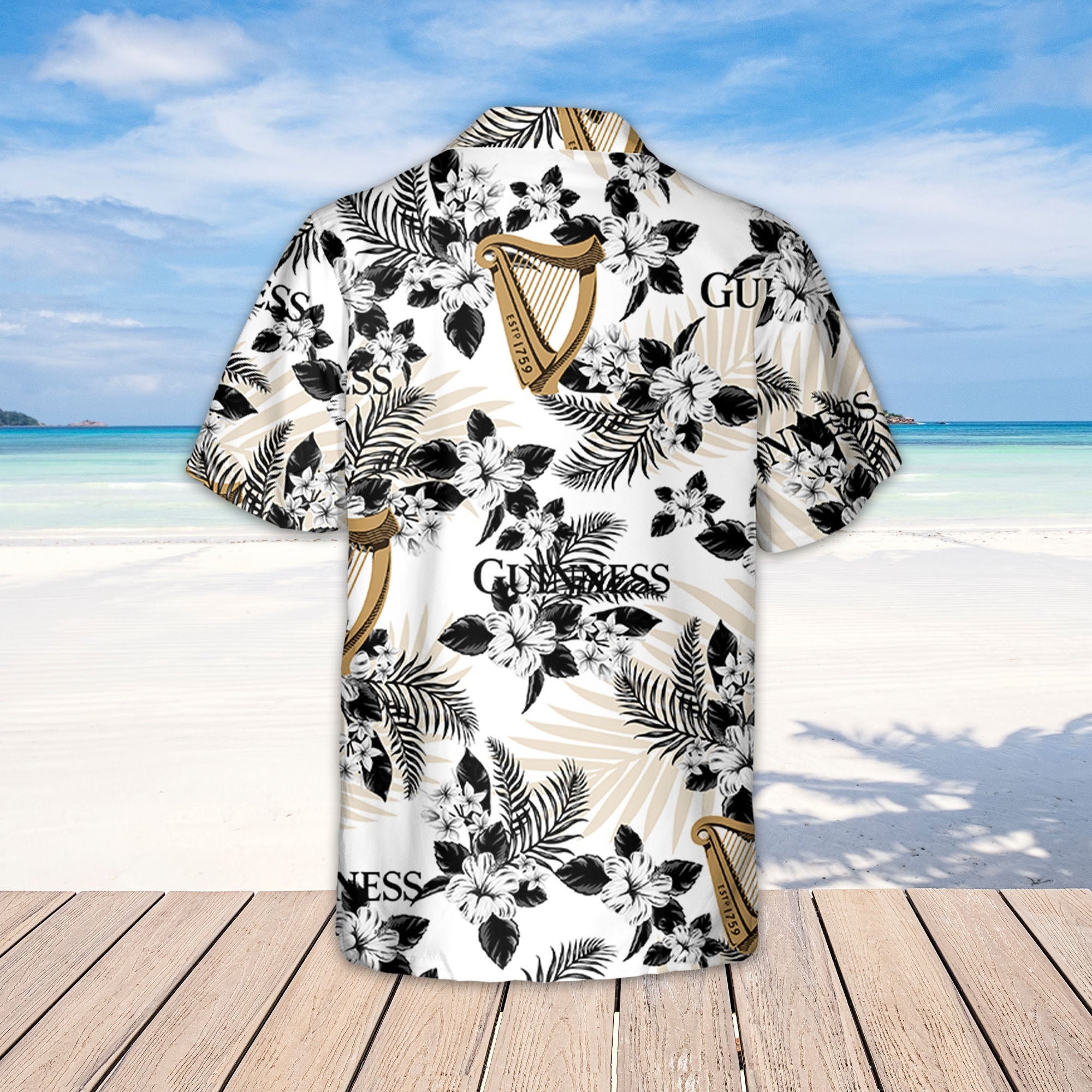 Guinness Hawaiian Flowers Pattern Shirt, Hawaiian beer lover Shirt ...
