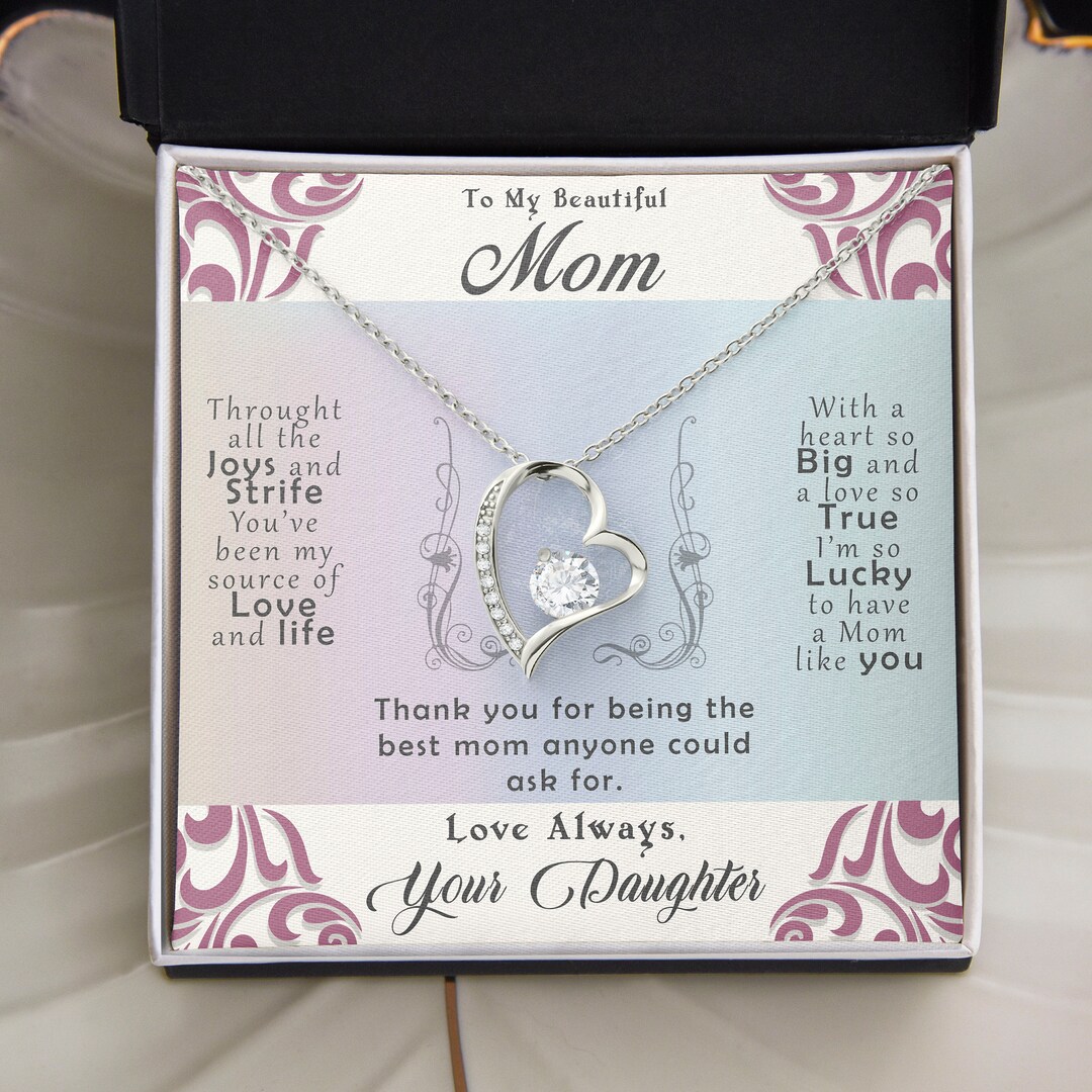 To My Mom Knot Necklace, Poem Love Mom Daughter Jewelry Necklace ...