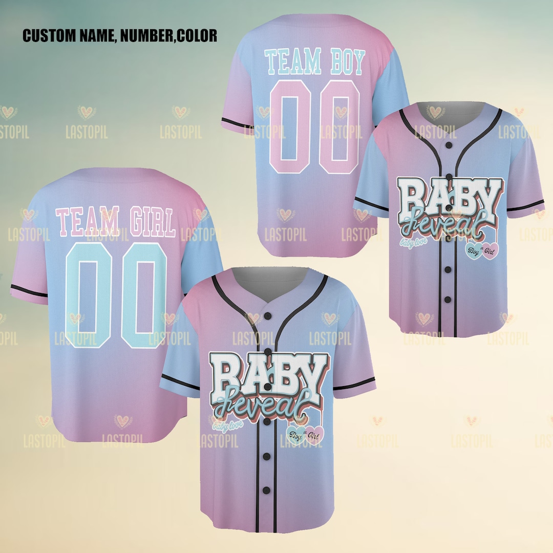 Personalized Baby Reveal Baseball Jersey Baseball Team Boy Team Girl ...