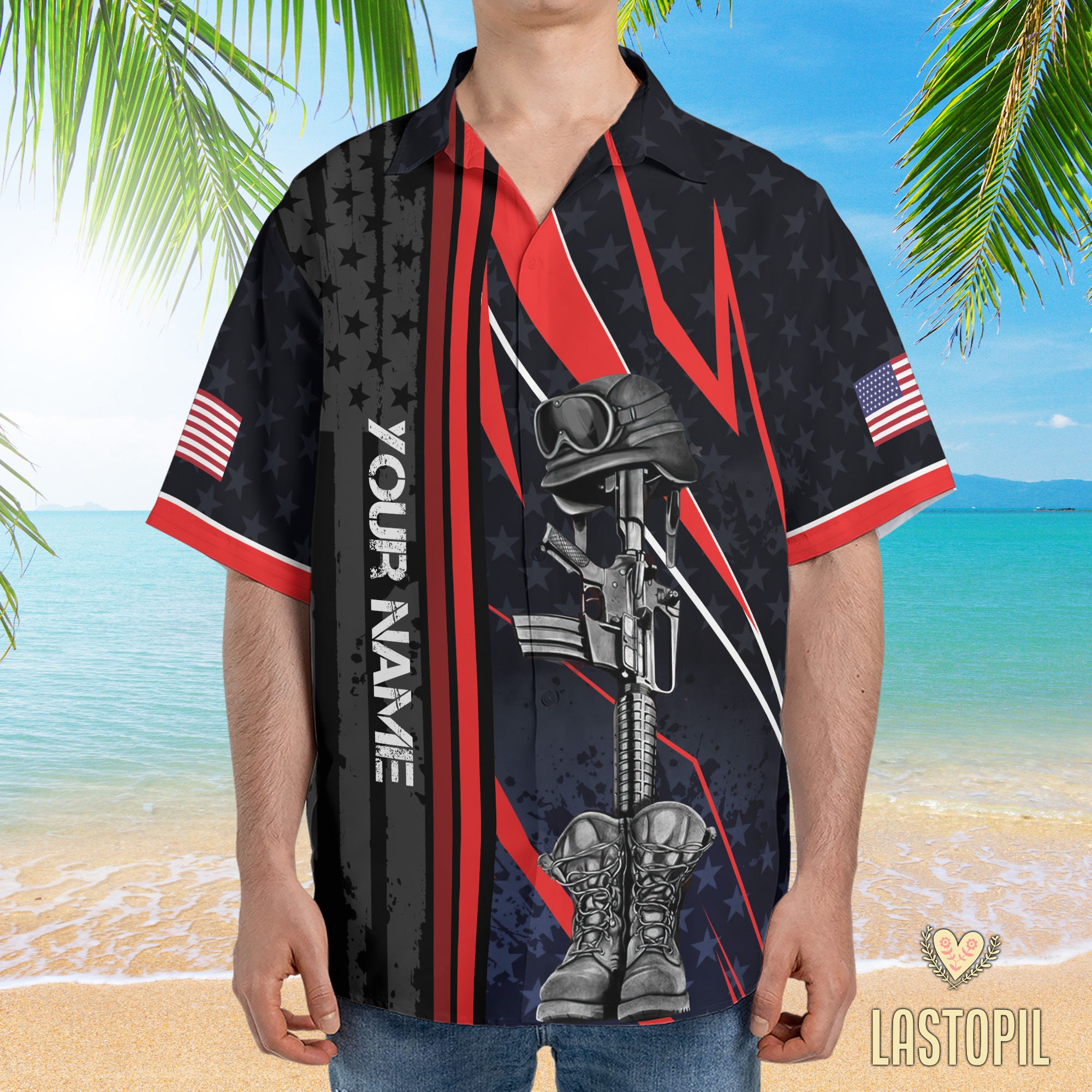 Personalized Veteran Honor the Fallen Hawaiian Shirt, Soldier Patriotic ...