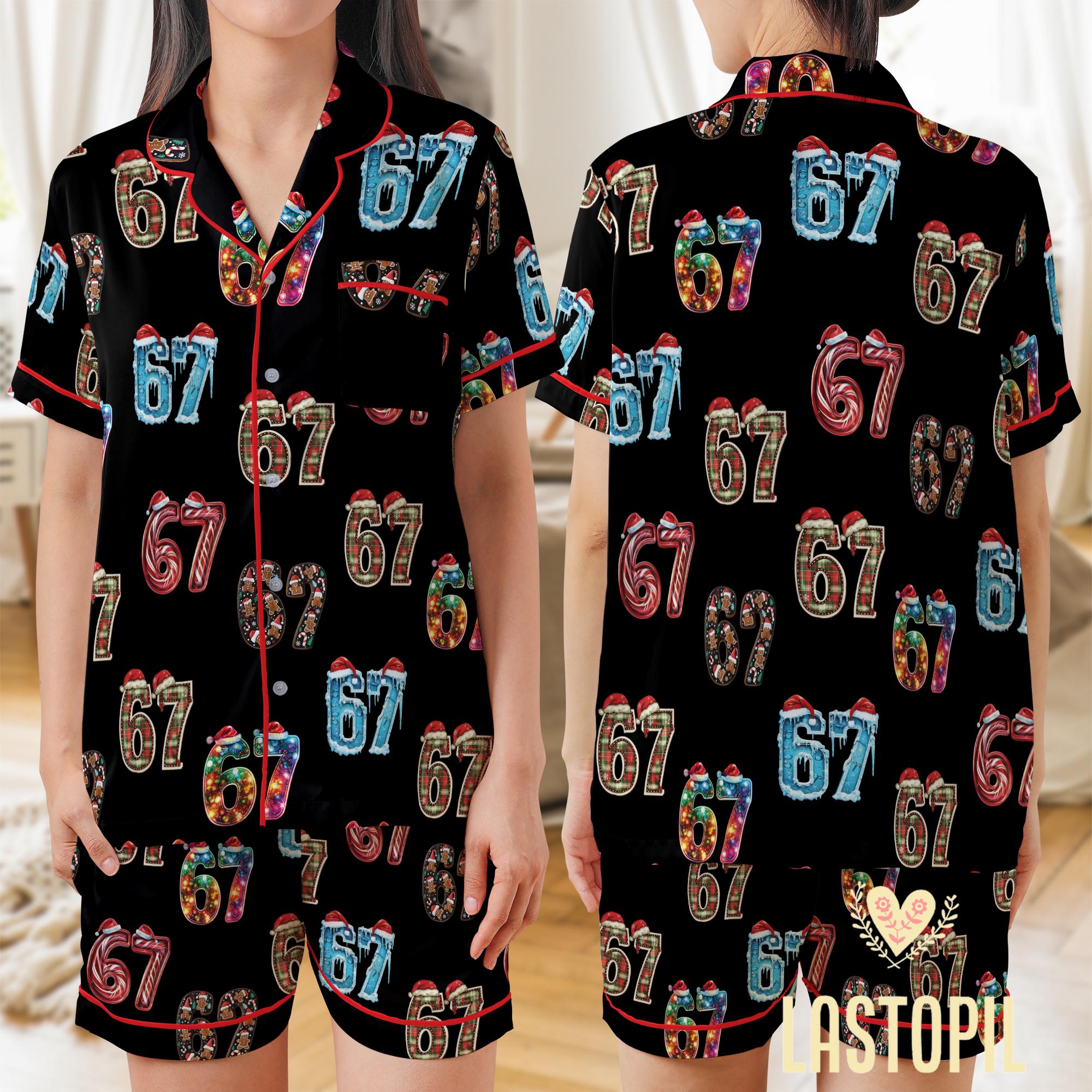 Six Seven Meme Christmas Pajamas, Santa Six Seven Pjs Holiday Pjs Set ...