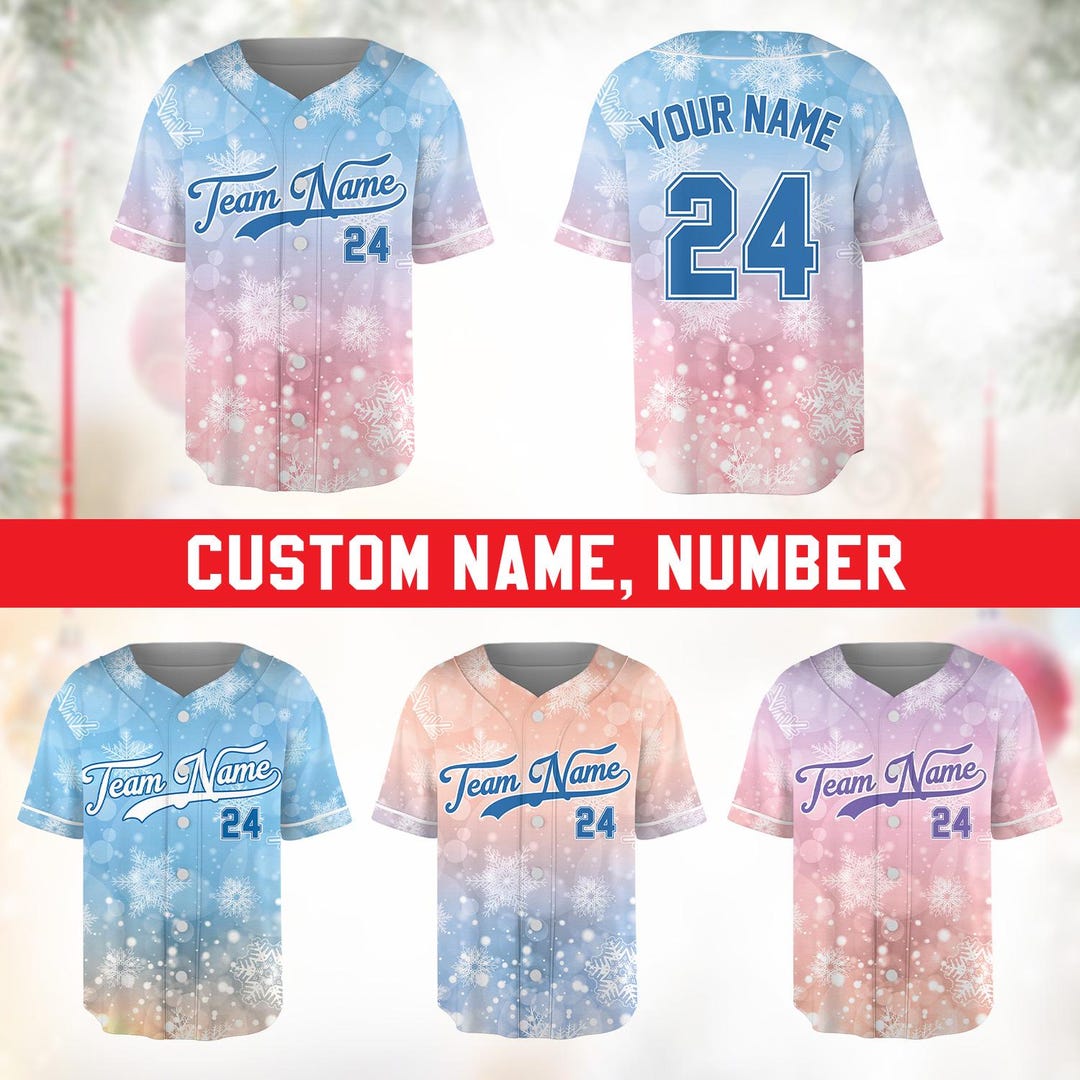 Personalized Christmas Snowflakes Baseball Jersey Baseball Team Shirt ...