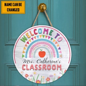 Personalized Welcome to Classroom Sign, Teacher Sign, Teacher ...