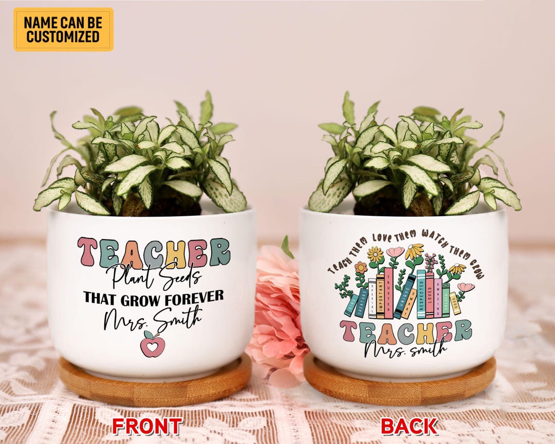 Personalized Teacher Plant Seed Plant Pot Teacher Gift Thank You ...