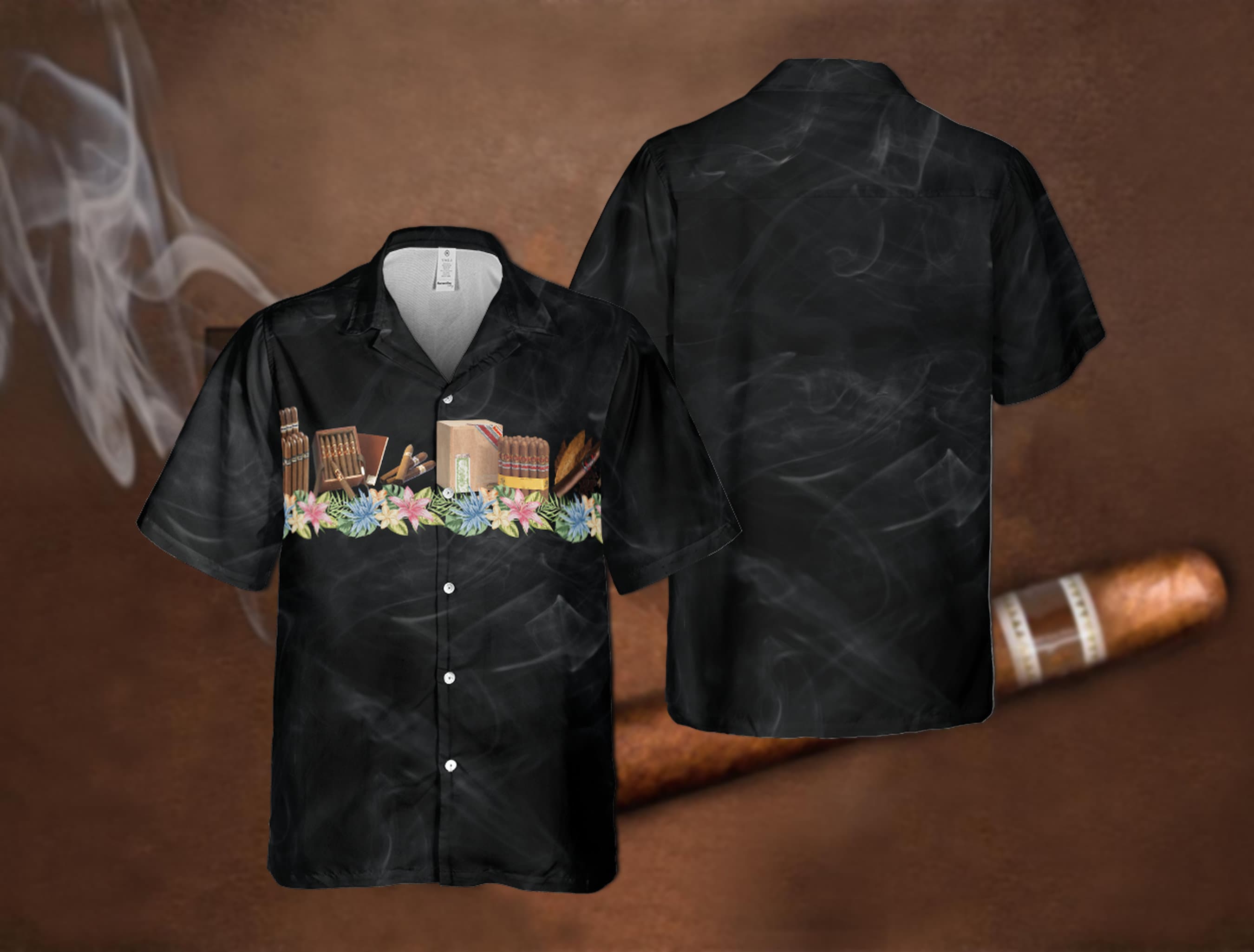 Cigar Smoke Hawaiian Shirt, Mencave Club Cigar Shirt, Wine Club Shirt ...