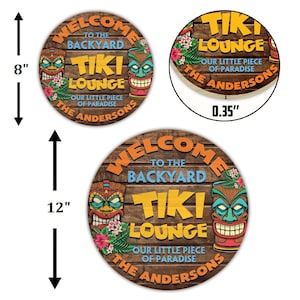 Personalized Tiki Bar Round Wood Sign Tiki Bar Tiki Hut Tiki Lounge ...