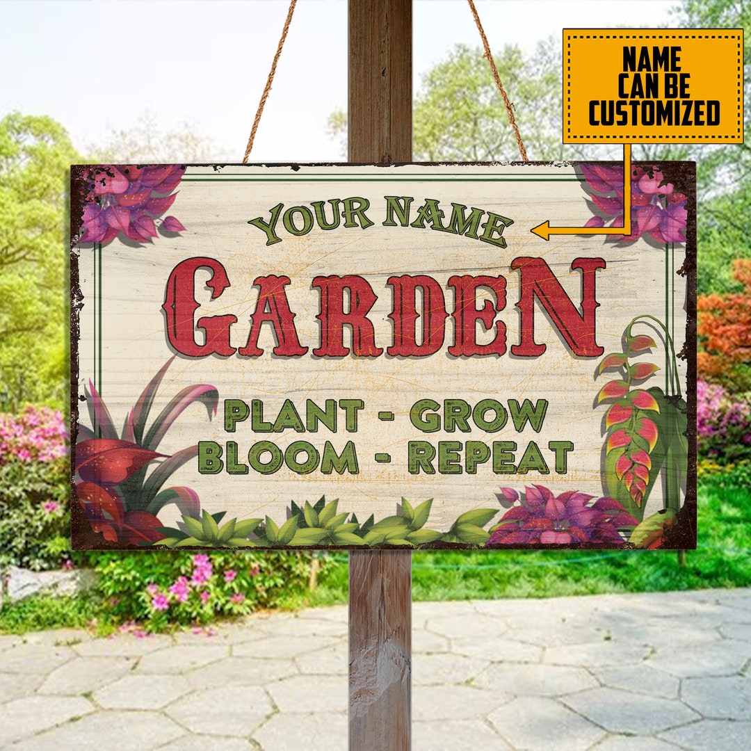 Personalized Garden Wooden Sign, Garden Welcome Signs, Gift for ...
