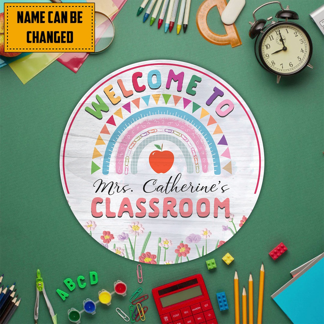 Personalized Welcome to Classroom Sign, Teacher Sign, Teacher ...