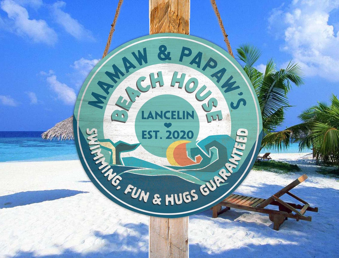 Beach House Wooden Sign, Pool House Sign, Swimming Pool Decor, River ...