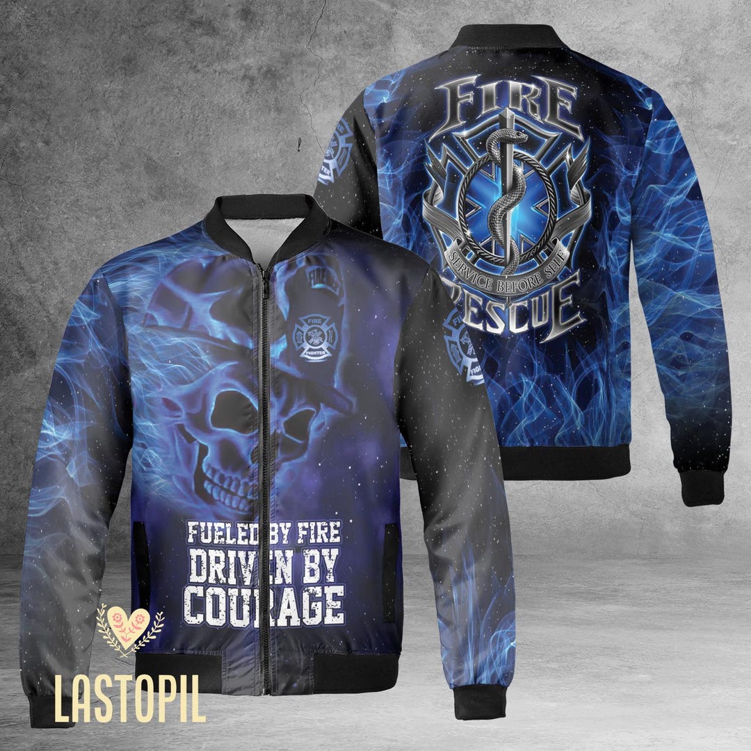 Firefighter Bomber Jacket, Fire Rescue Jacket, Fire Department Gift for ...