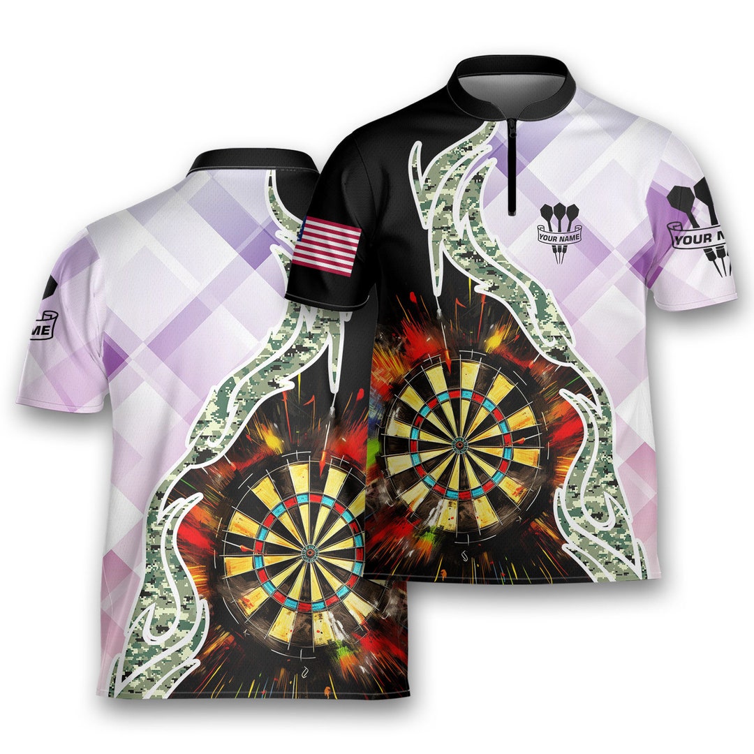Skull Darts Jersey for Men Women Darts Zipper Polo Jersey Target ...