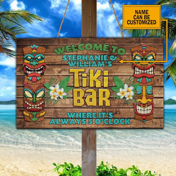 Wooden Outdoor Tiki Bar Sign - Etsy