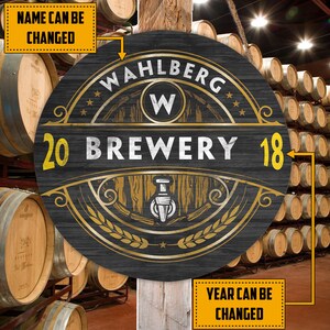 Brewery Wood Sign, Custom Bar Decor, Wine Bar Sign, Pub Sign, Home Bar ...