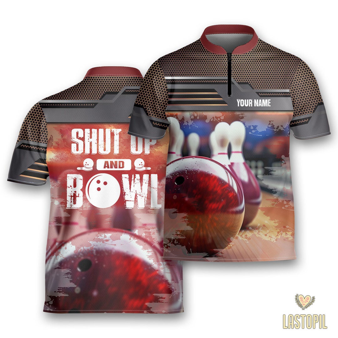 Personalized Shut up and Bowl Bowling Jersey Bowling Quarter Zip Sash ...