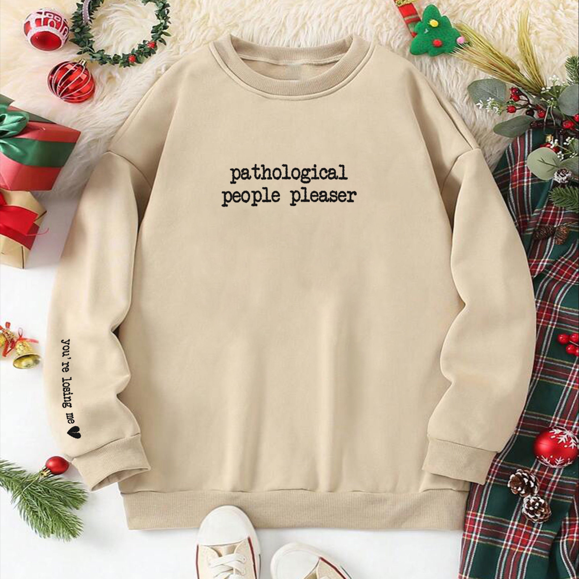 Pathological People Pleaser Embroidered Sweatshirt Embroidered Crewneck ...