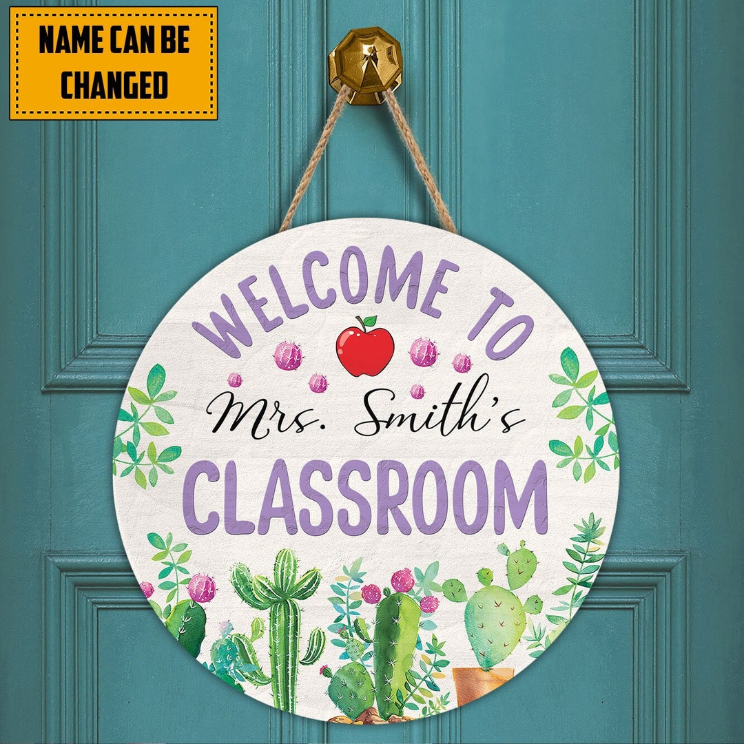 Personalized Welcome to Classroom Sign, Teacher Sign, Teacher ...