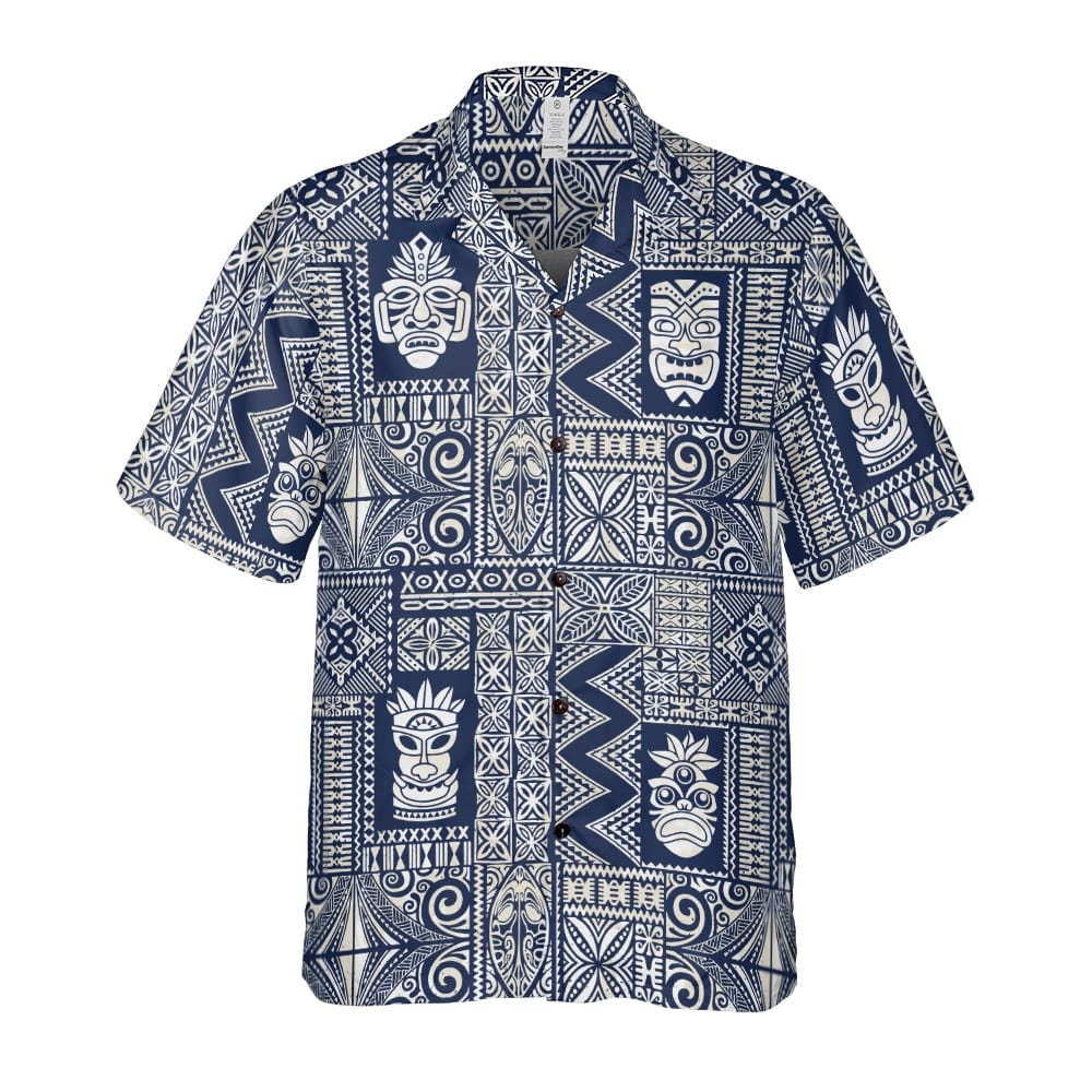 Tiki Tropical Polynesian, Maori Pattern Hawaiian Shirt, Summmer ...