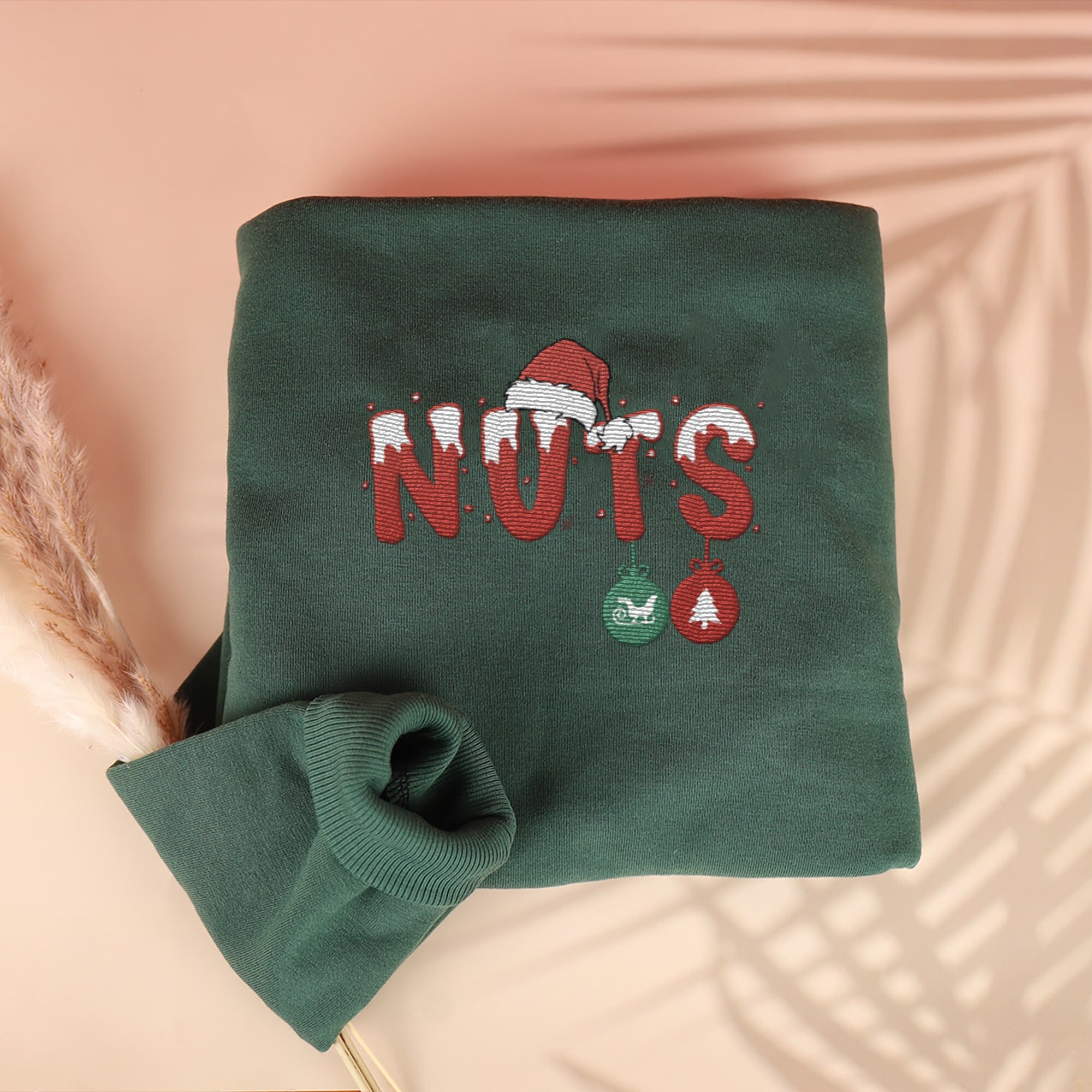Chest Nuts Matching Couple Embroidered Sweatshirt, Merry Christmas ...