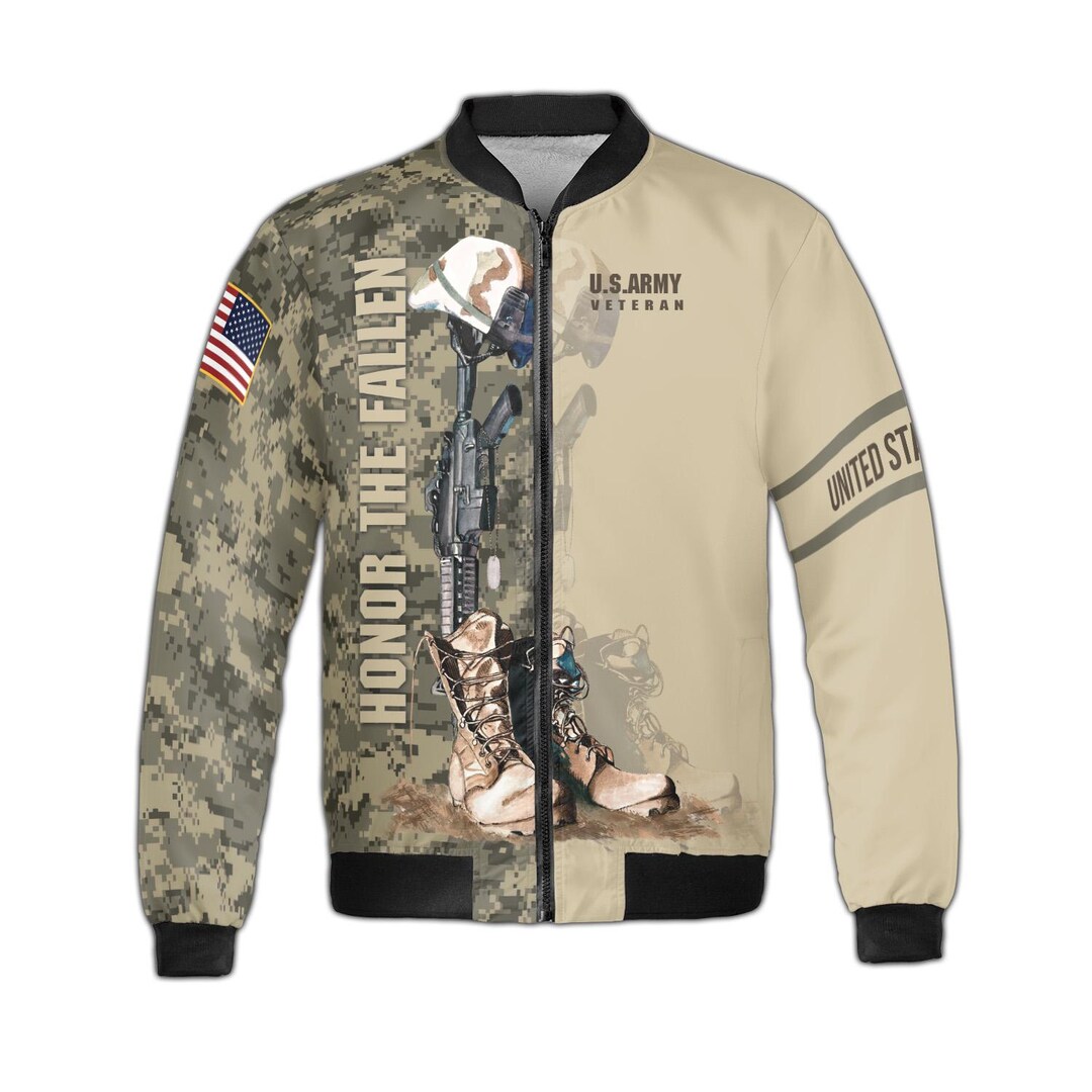 US Army Veteran Honor Jacket, Military Bomber Jacket for Men, Army ...