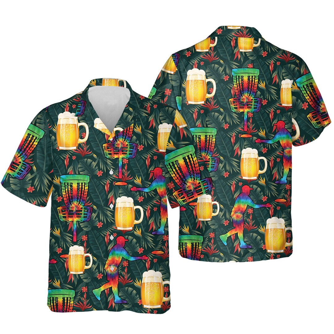Personalized Beer and Disc Golf Hawaiian Shirt Drink Beer Disc Golf ...