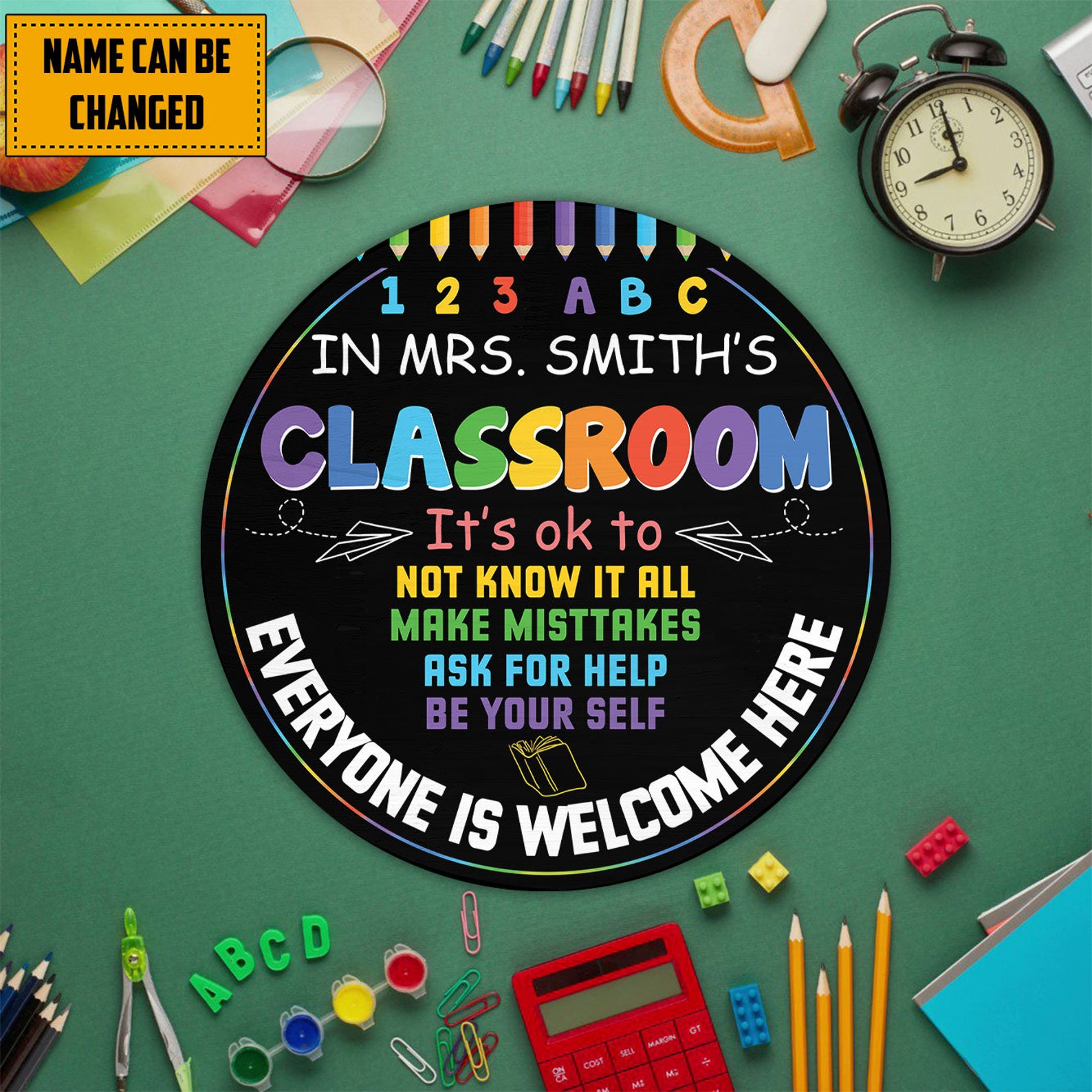 Personalized Welcome to Classroom Sign, Teacher Sign, Classroom Sign ...