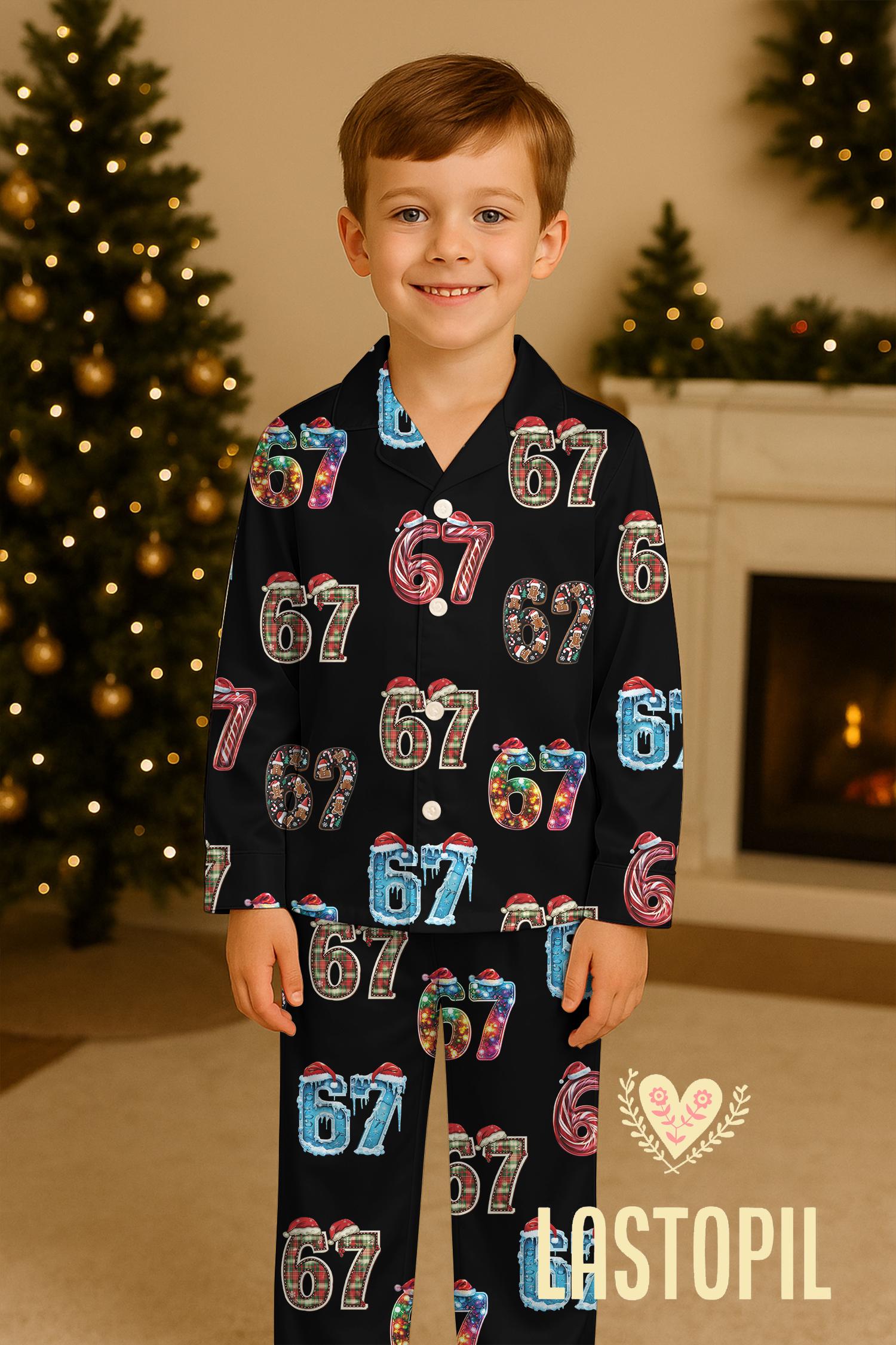 Six Seven Meme Christmas Pajamas, Santa Six Seven Pjs Holiday Pjs Set ...