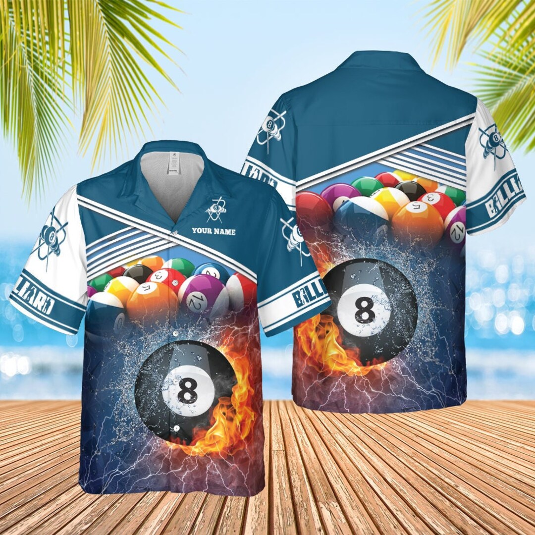 Billard Lovers Billiard Club Hawaiian Shirt, Burning Billard Hawaii ...
