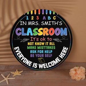 Personalized Welcome to Classroom Sign, Teacher Sign, Classroom Sign ...