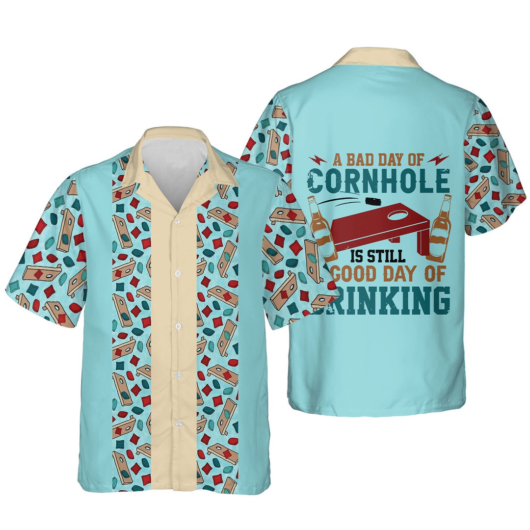 Personalized Retro Cornhole Hawaiian Shirt Drinking Cornhole Aloha ...