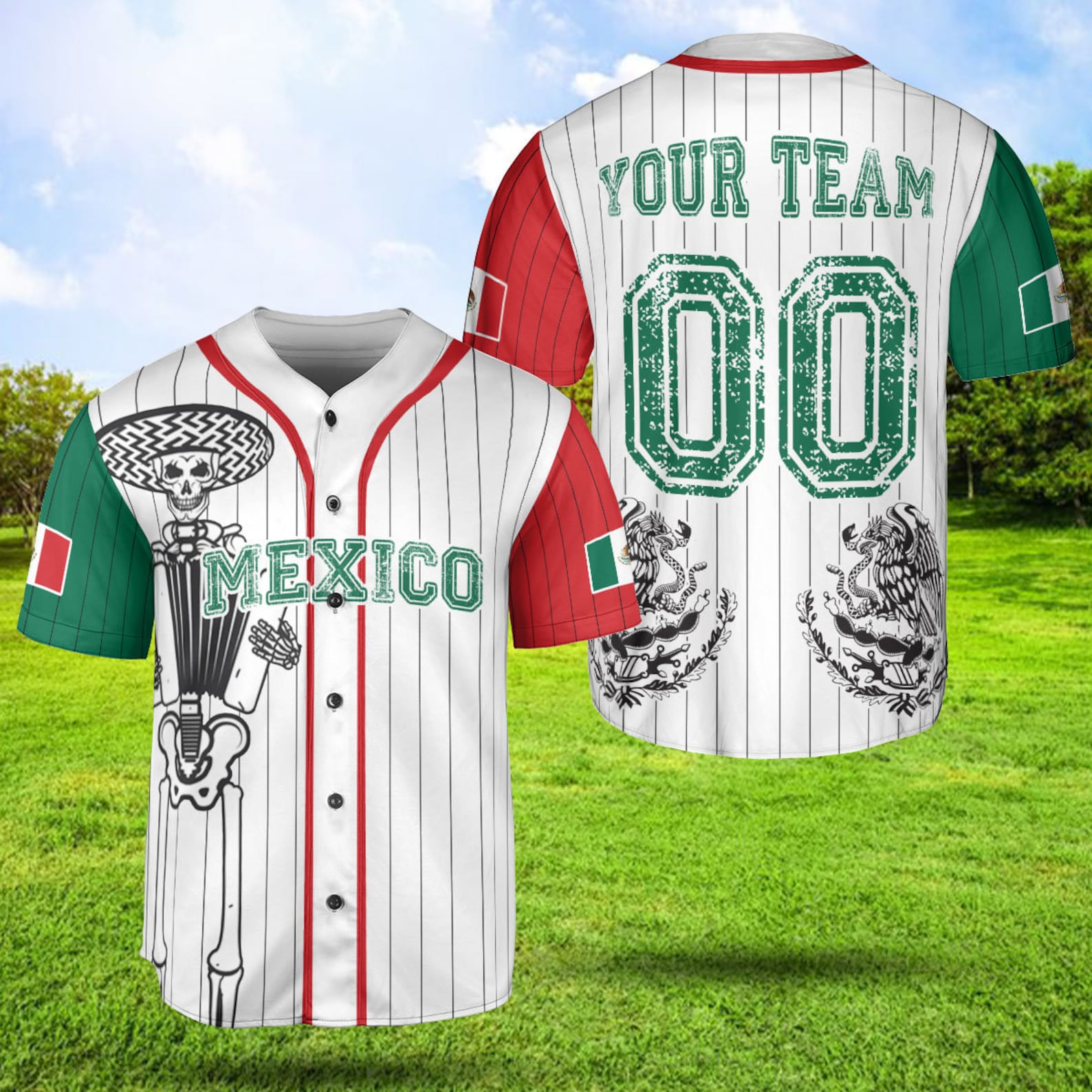 Personalized Mexico Coat of Arms Baseball Jersey Mexican Shirt for Team ...