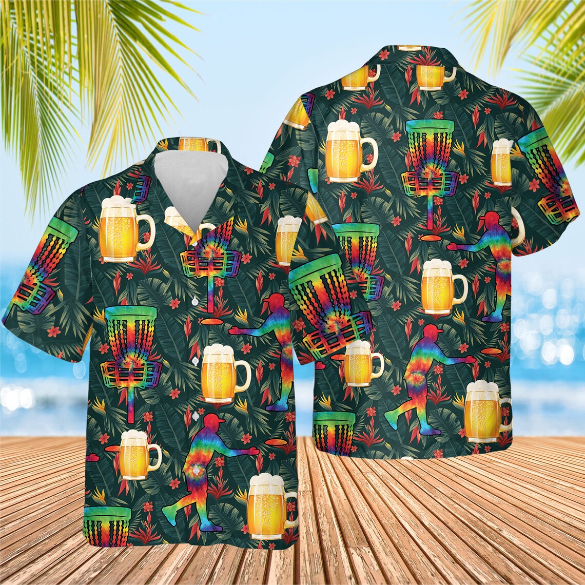 Personalized Beer and Disc Golf Hawaiian Shirt Drink Beer Disc Golf ...