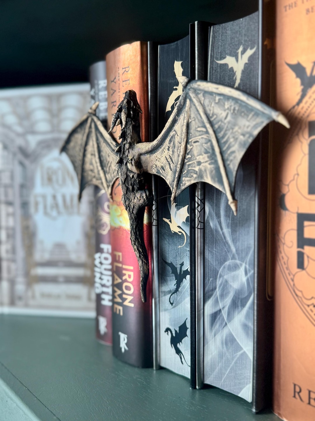 Dragon Bookshelf Decor | Little Dragon | Dragon Spine Hugger | Bookish ...