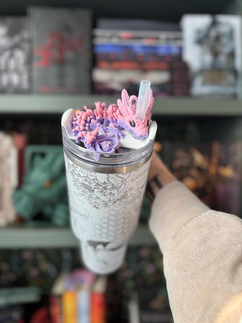 Baby Dragon Stanley Straw Topper | Heart Dragon | 3d Printed Dragon ...