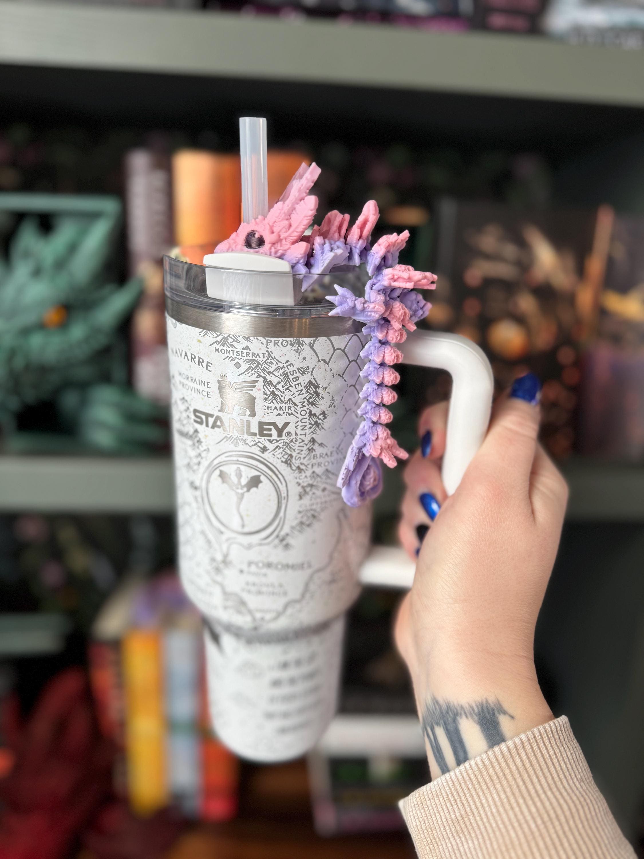 Baby Dragon Stanley Straw Topper | Heart Dragon | 3d Printed Dragon ...
