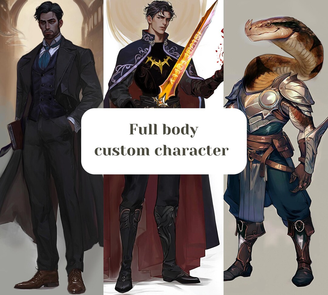 Full Body Personalized Fantasy Character Art | DND Character Commission ...